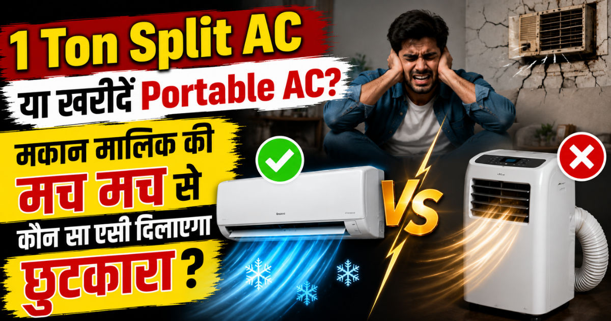 1 Ton Split AC या खरीदें Portable AC? मकान मालिक की मच मच से कौन सा एसी ...