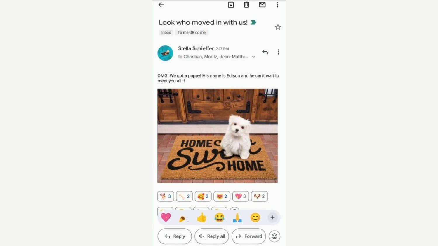 How to use emoji reactions in Gmail