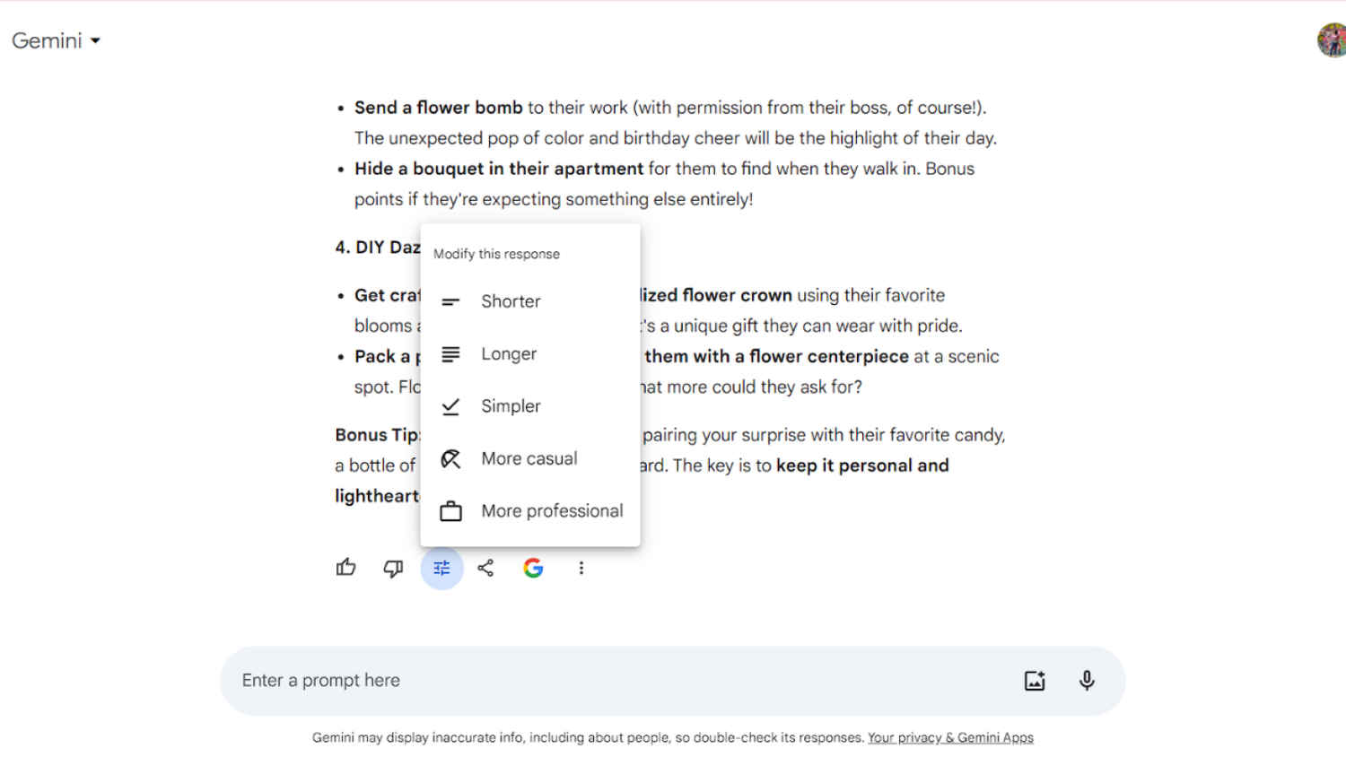 Gemini now lets you modify its responses: Here's how