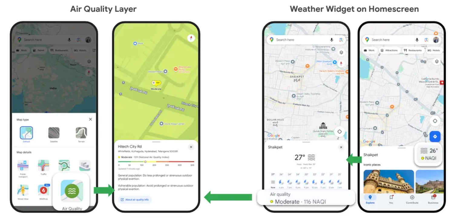 How to check real-time hyperlocal AQI using Google Maps amid rising ...