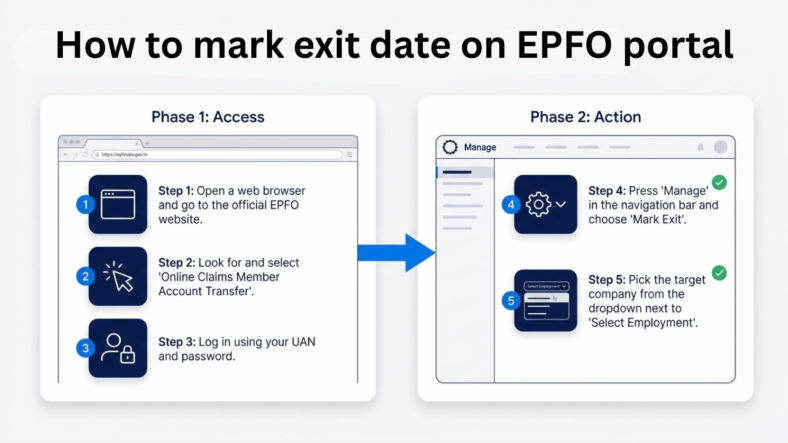 How to mark exit date on EPFO portal online