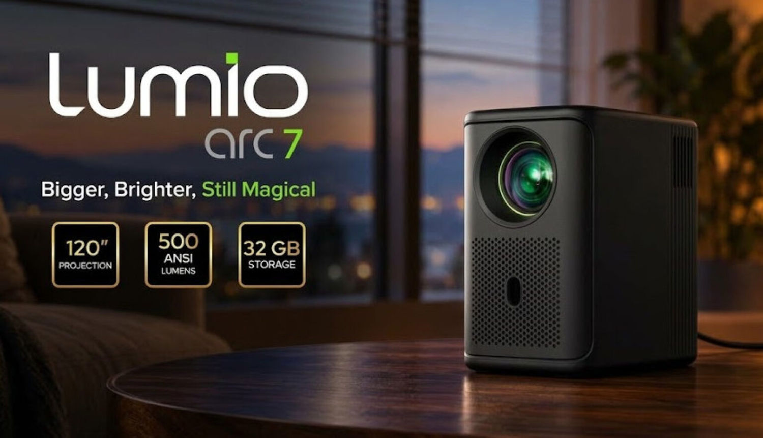 Lumio Arc 7 2026 with 500 ANSI lumens, 120-inch projection and Google ...