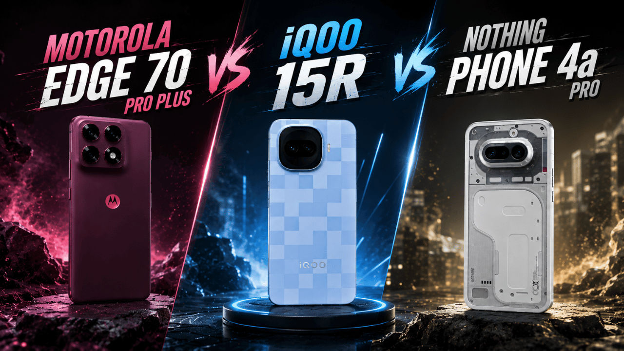 Motorola Edge 70 Pro Plus vs iQOO 15R vs Nothing Phone 4a Pro: India ...
