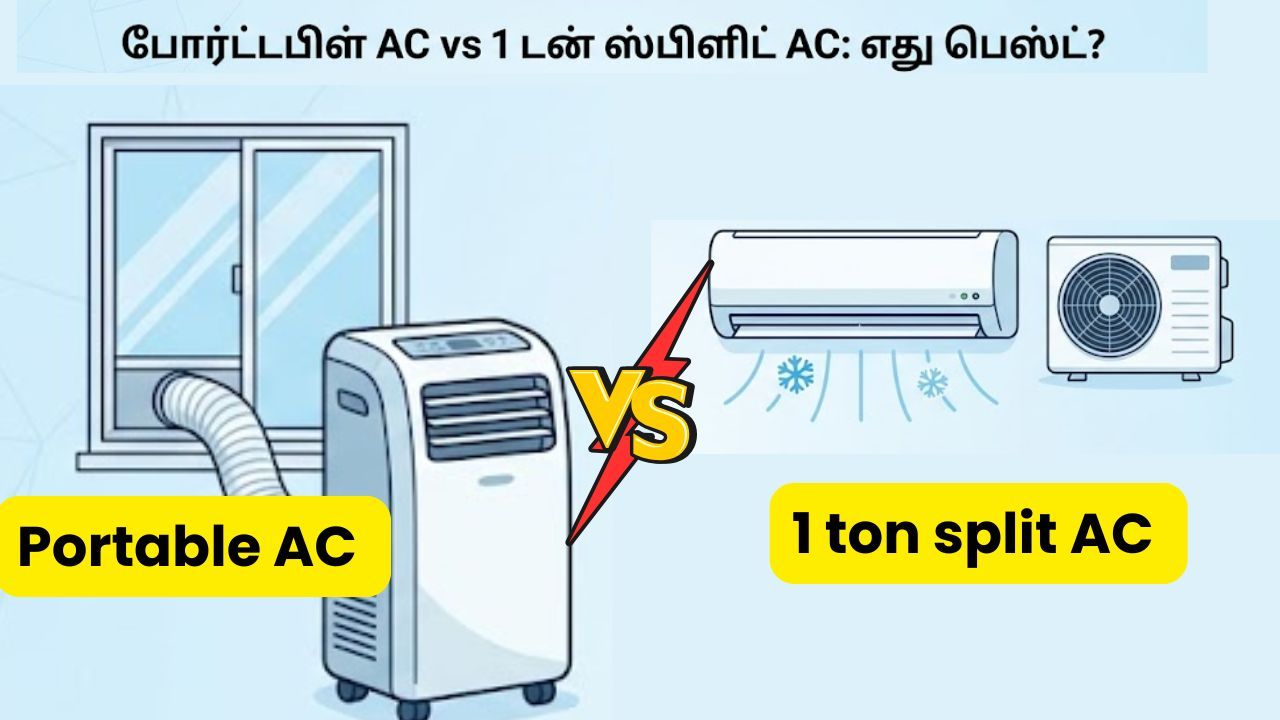 Portable AC மற்றும் 1 Ton Split AC? எல்லாத்திலையும் சிறந்தது எது பெஸ்ட் ...