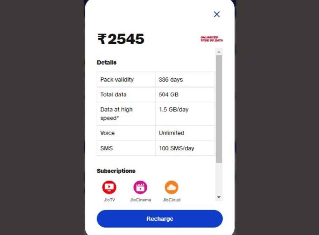 Jio Plan: 336 दिवसांच्या वैधतेसह लॉन्ग टर्म प्लॅन! 504GB डेटा आणि Unlimited 5G सह OTT ...