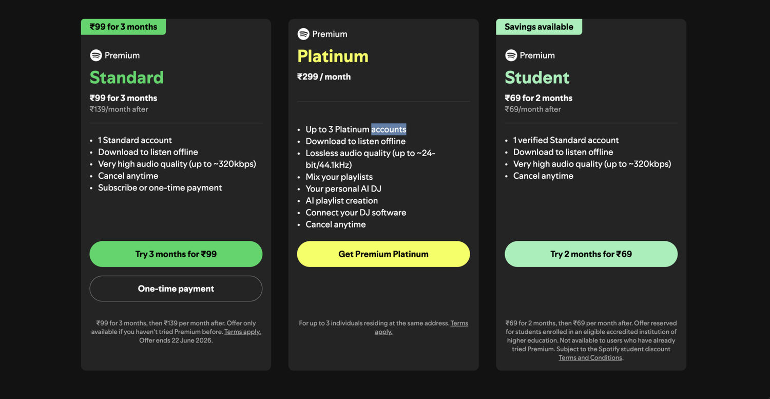 Spotify discontinues Premium Lite plan and changes Premium Standard ...