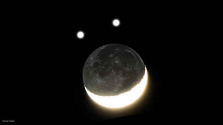 Smiley face moon: Saturn, Venus and Moon in rare celestial arrangement ...