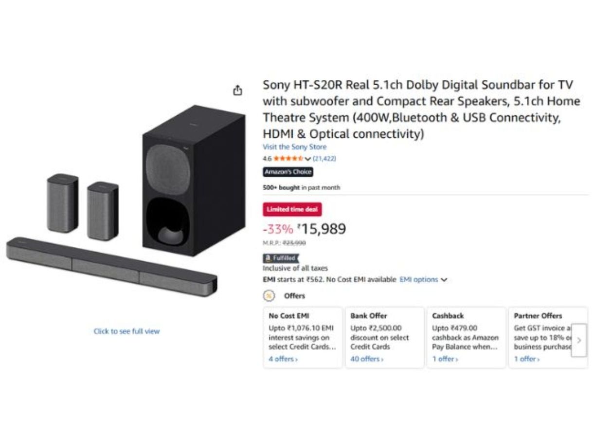 தரமான சினிமா எபக்ட்க்கு Dolby Digital சப்போர்ட் கொண்ட Sony Soundbar ...