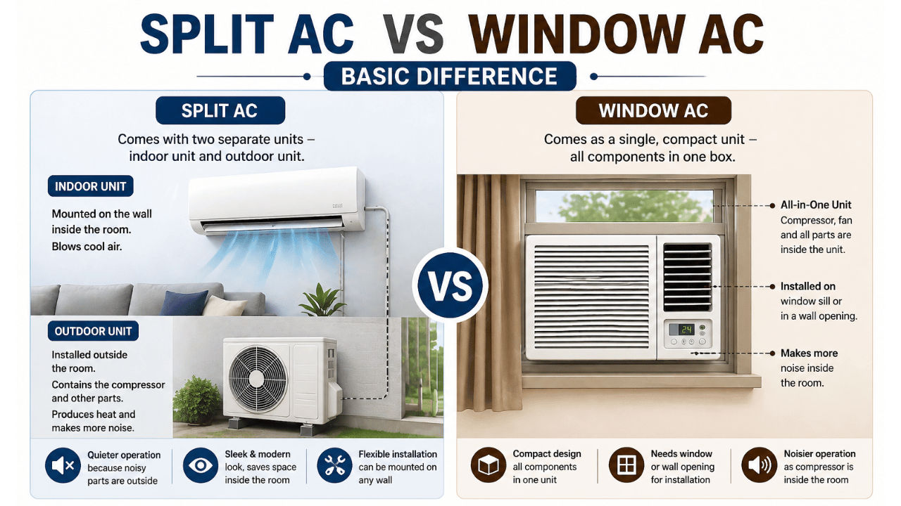 Split AC vs Window AC: From price to cost and cooling, every aspect ...