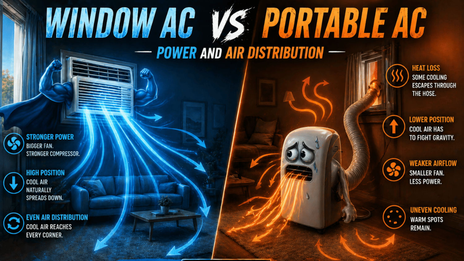 Portable AC vs window AC: From price to cost and cooling, every aspect ...