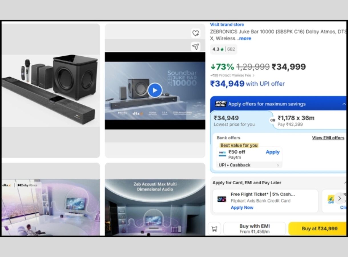 ZEBRONICS 7.2.4 Dolby Atmos సౌండ్ బార్ రూ. 10,000 డిస్కౌంట్ తో బెస్ట్ ...