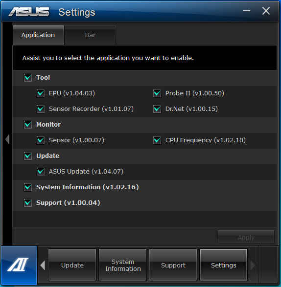 ASUS M51-AC Bundled tools and utilities