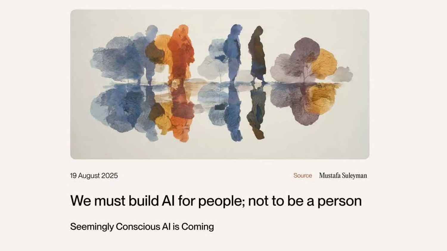 Microsoft AI CEO Mustafa Suleyman warns against Seemingly Conscious AI